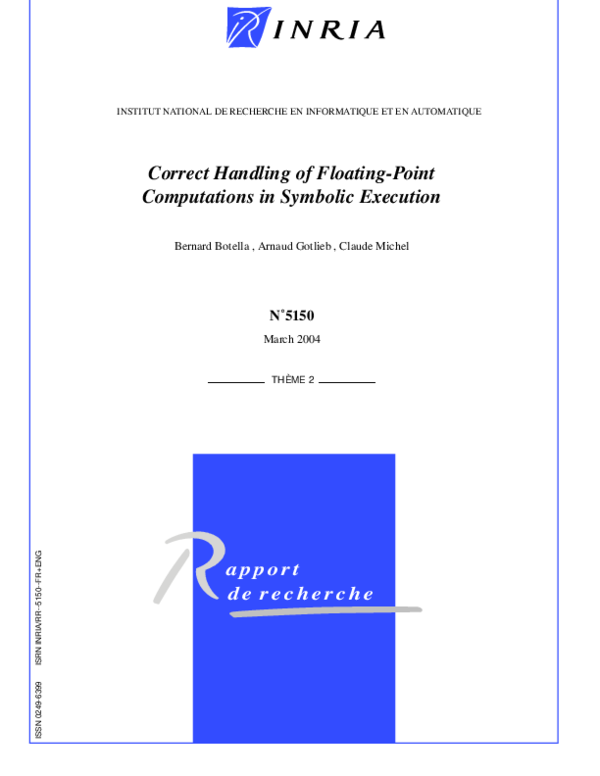 (PDF) Correct Handling of Floating-Point Computations in Symbolic Execution