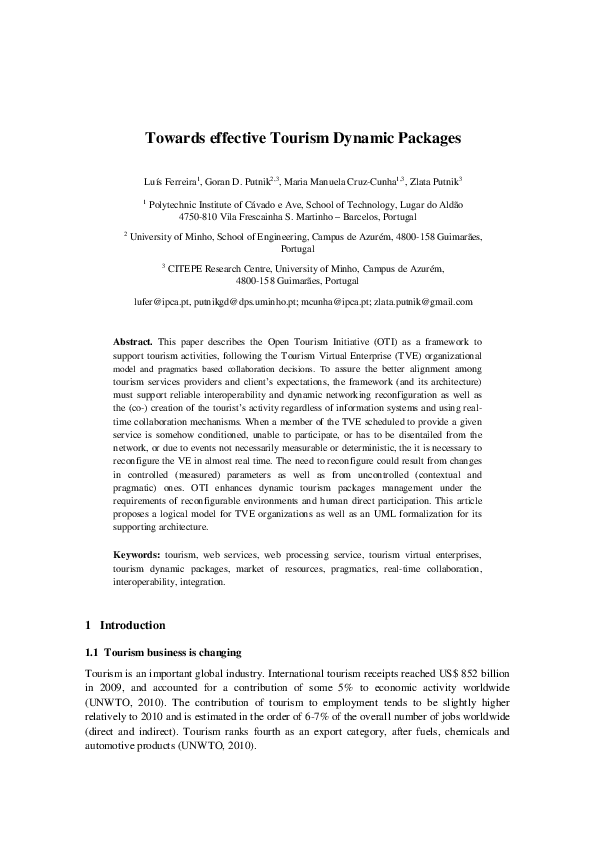(PDF) Towards Effective Tourism Dynamic Packages