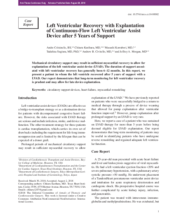 (PDF) Left Ventricular Recovery with Explantation of Continuous-Flow ...