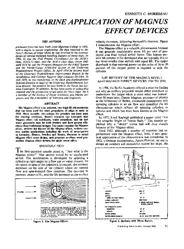 (PDF) Marine Application of Magnus Effect Devices