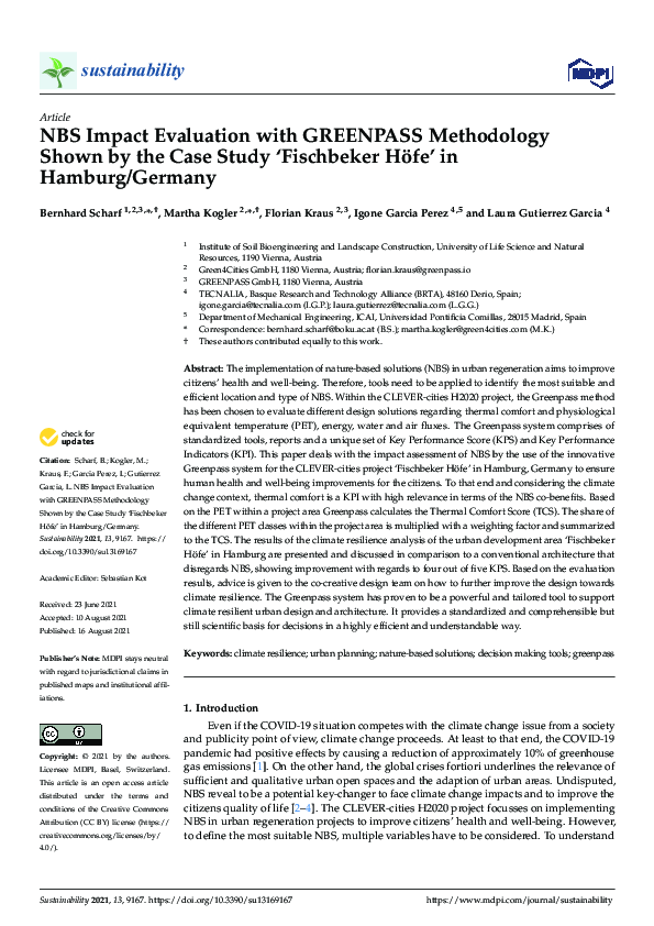 (PDF) NBS Impact Evaluation with GREENPASS Methodology Shown by the ...