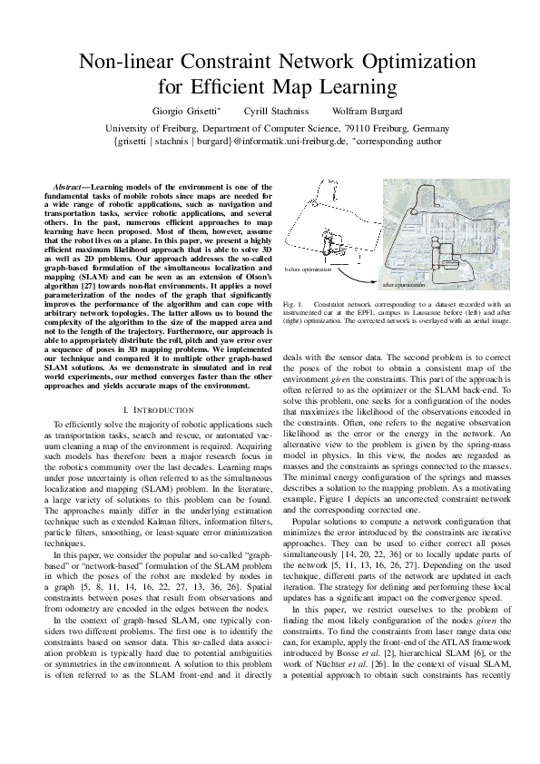 (PDF) Nonlinear Constraint Network Optimization for Efficient Map Learning