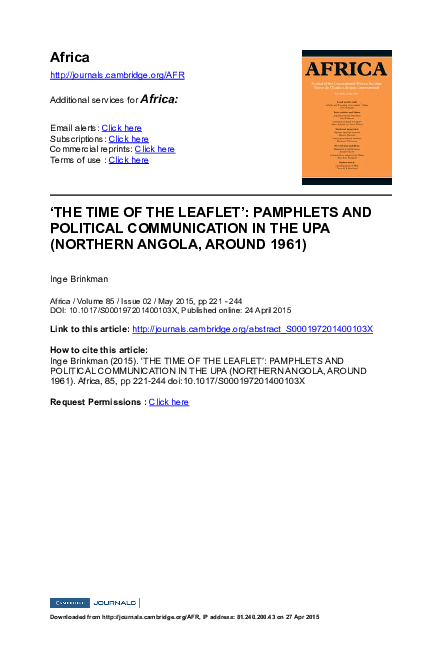 (PDF) ‘The Time of the Leaflet’: Pamphlets and Political Communication ...
