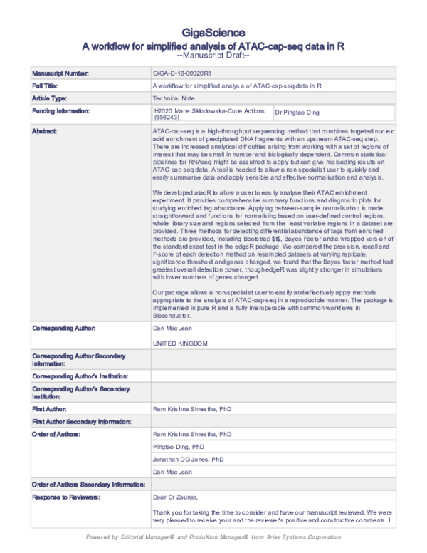 (PDF) A workflow for simplified analysis of ATAC-cap-seq data in R