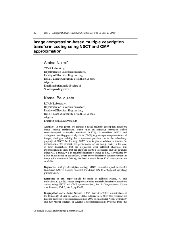 (PDF) Image compression-based multiple description transform coding ...