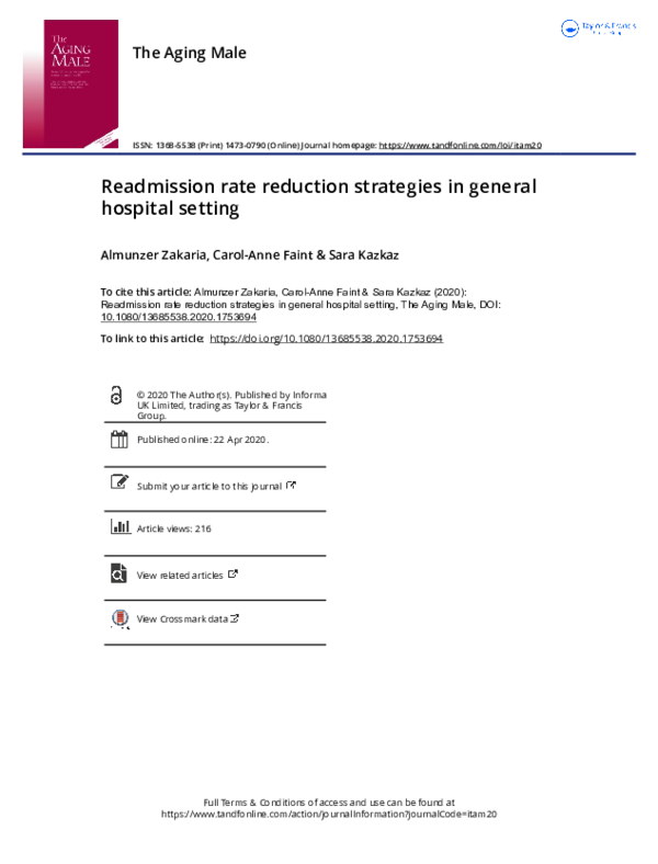 (PDF) Readmission rate reduction strategies in general hospital setting