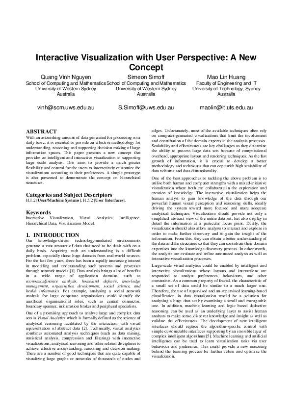 (PDF) Interactive visualization with user perspective | Simeon SIMOFF - Academia.edu