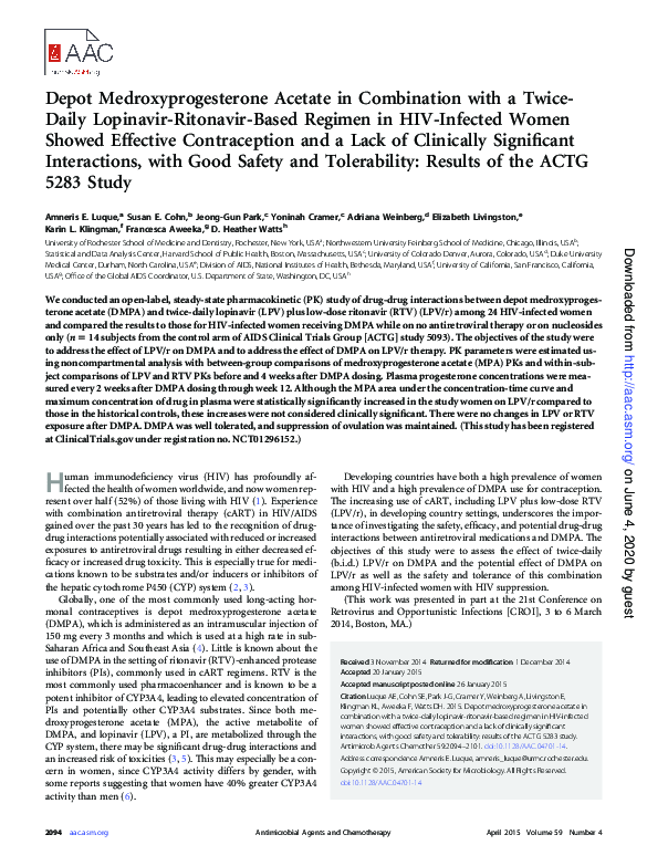 (PDF) Depot Medroxyprogesterone Acetate (DMPA) in Combination with ...