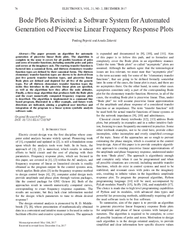 (PDF) Automated Piecewise Linear Bode Plot Generation