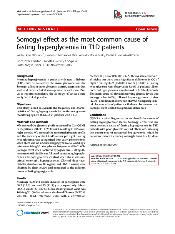 (PDF) Somogyi effect as the most common cause of fasting hyperglycemia ...
