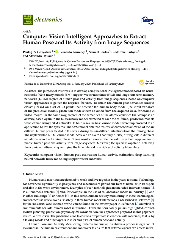 (PDF) Computer Vision Intelligent Approaches to Extract Human Pose and ...