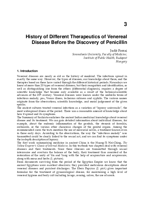 (PDF) History of Different Therapeutics of Venereal Disease Before the ...