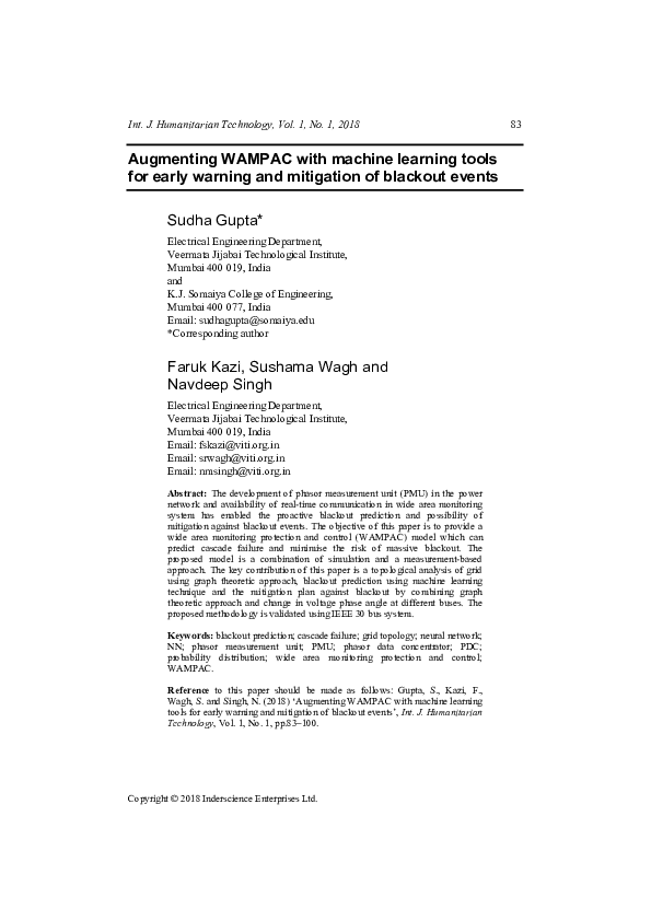(PDF) Augmenting WAMPAC with machine learning tools for early warning ...