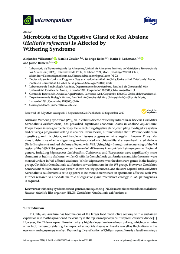 (PDF) Microbiota of the Digestive Gland of Red Abalone (Haliotis ...