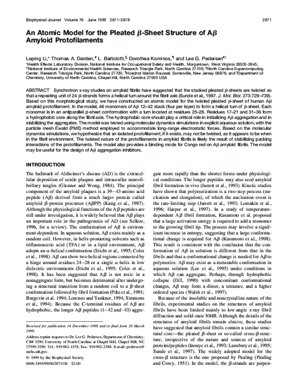 (PDF) An Atomic Model for the Pleated beta-Sheet Structure of Abeta ...