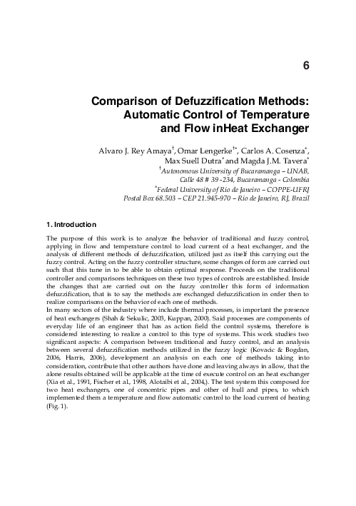 (PDF) Comparison of Defuzzification Methods: Automatic Control of Temperature and Flow inHeat ...