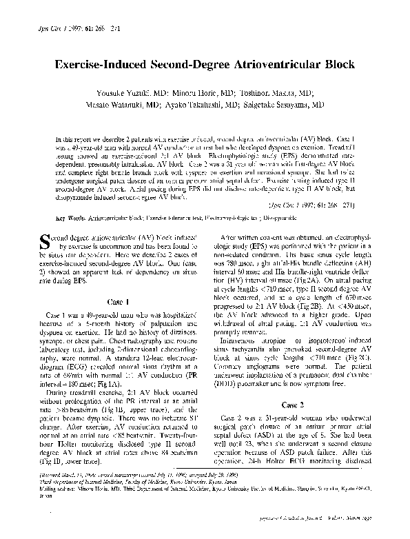 (PDF) Exercise-Induced Second-Degree Atrioventricular Block