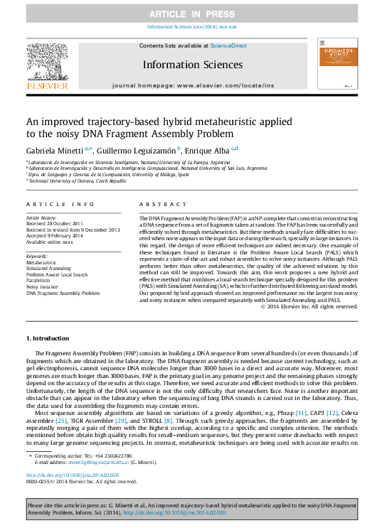 (PDF) An improved trajectory-based hybrid metaheuristic applied to the noisy DNA Fragment ...