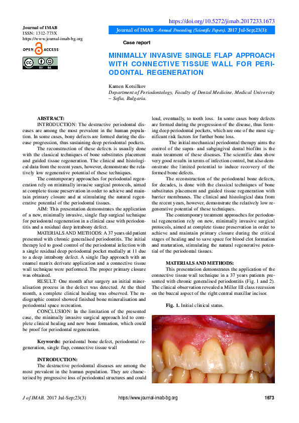 (PDF) Minimally Invasive Single Flap Approach with Connective Tissue ...