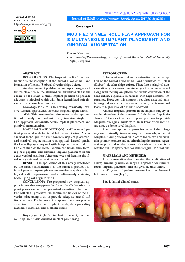 (PDF) Modified Single Roll Flap Approach for Simultaneous Implant ...