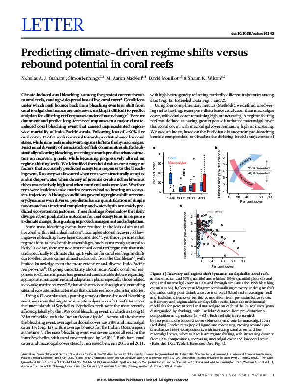 (PDF) Predicting climate-driven regime shifts versus rebound potential ...