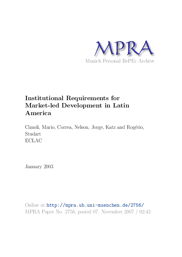 (PDF) Institutional Requirements for Market-led Development in Latin ...