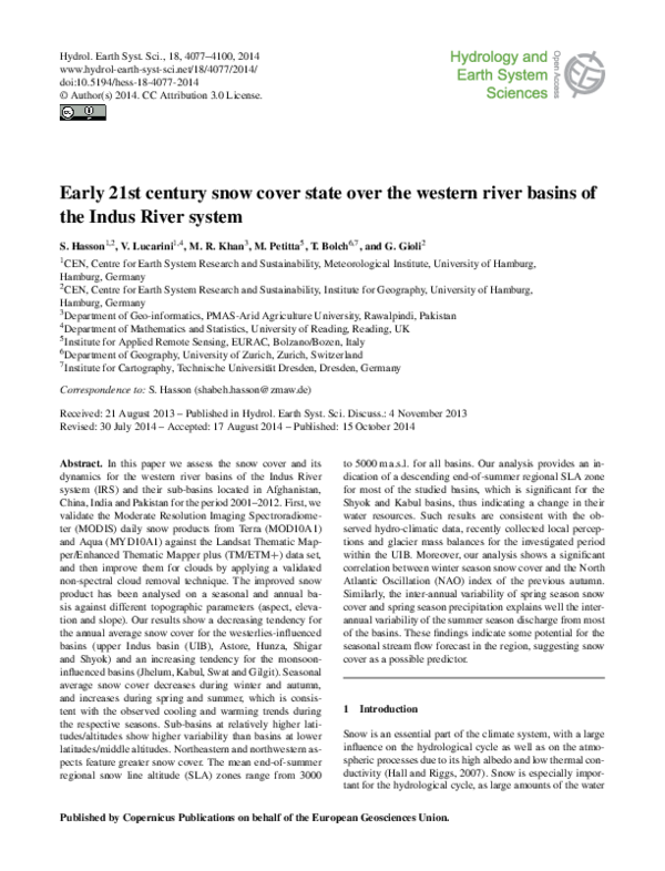 (PDF) Early 21st century snow cover state over the western river basins ...