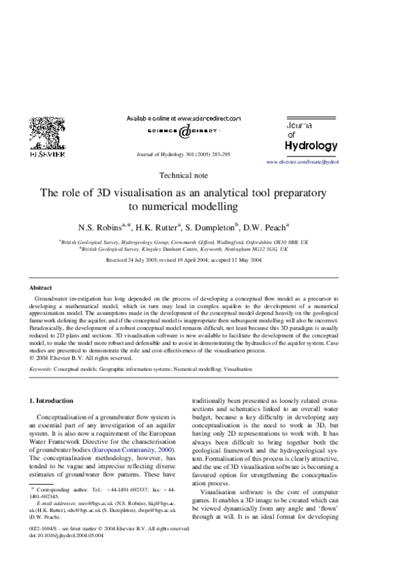 (PDF) The role of 3D visualisation as an analytical tool preparatory to ...
