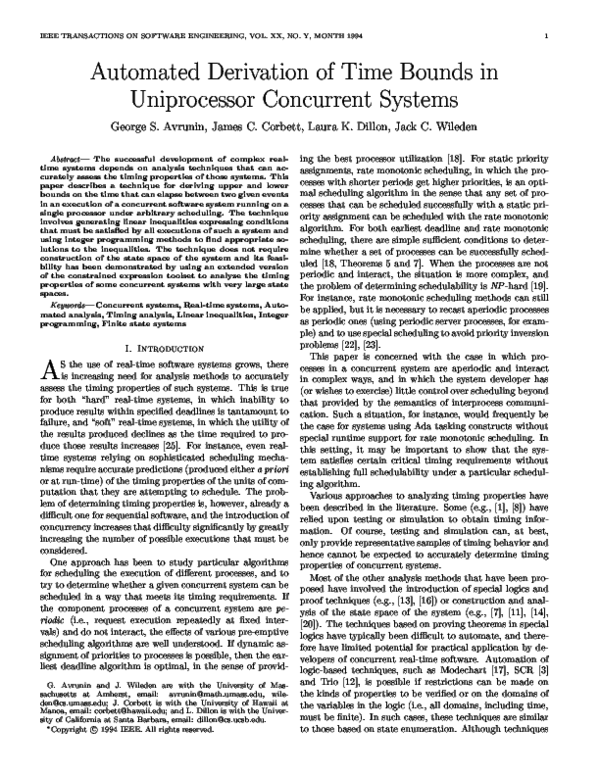 Pdf Automated Derivation Of Time Bounds In Uniprocessor Concurrent Systems