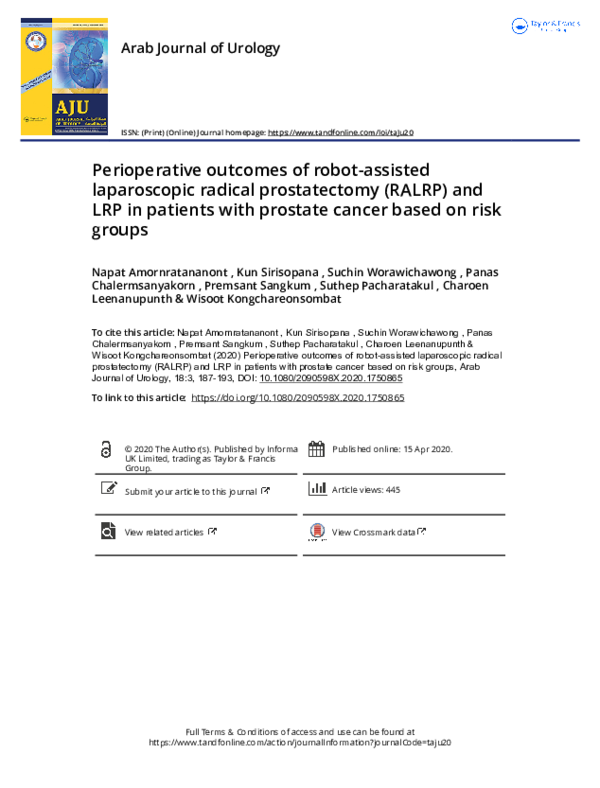(PDF) Perioperative outcomes of robot-assisted laparoscopic radical ...
