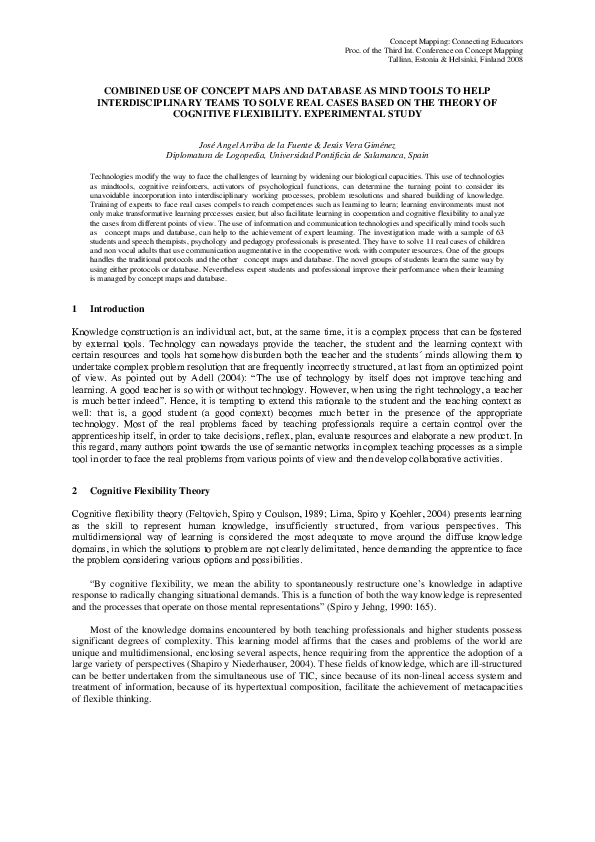 (PDF) Combined Use of Concept Maps and Database as Mind Tools to Help ...