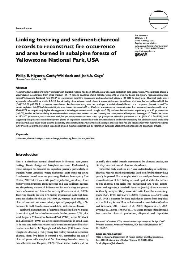 (PDF) Linking tree-ring and sediment-charcoal records to reconstruct ...