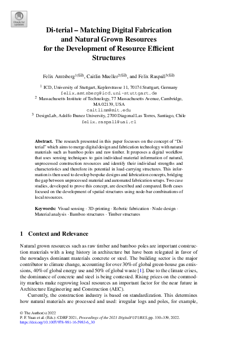 Pdf Di Terial Matching Digital Fabrication And Natural Grown Resources For The Development 4738