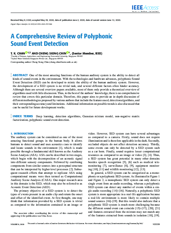 (PDF) A Comprehensive Review of Polyphonic Sound Event Detection