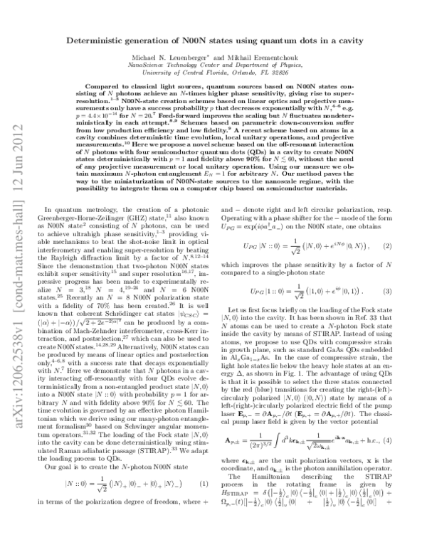Pdf Deterministic Generation Of Many Photon Ghz States Using Quantum