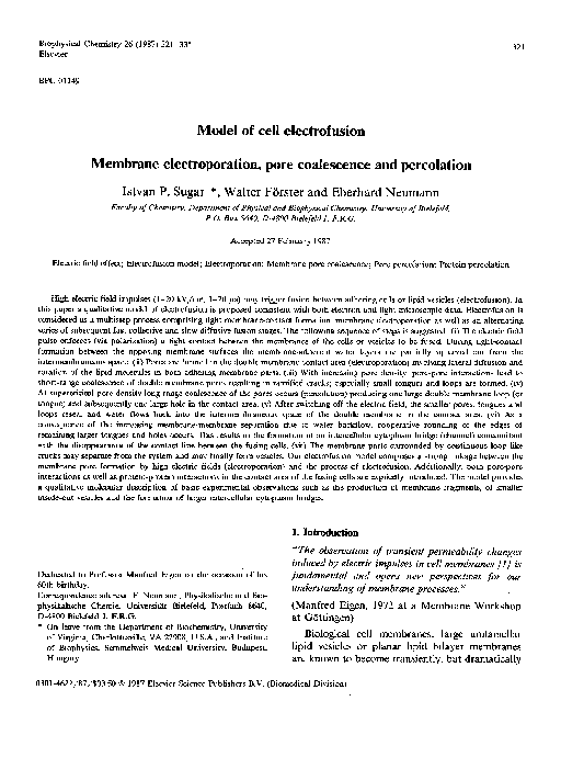 (PDF) Model of cell electrofusion