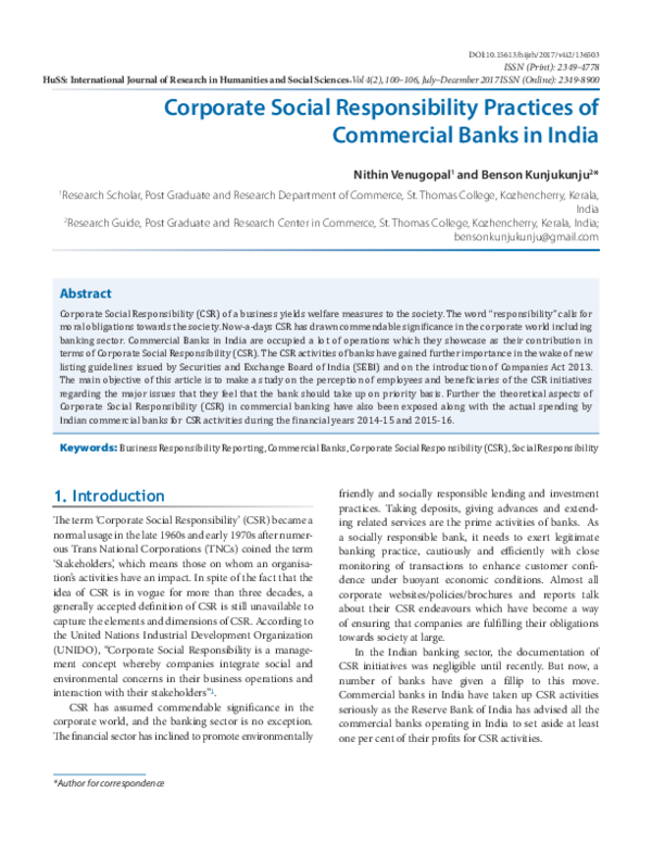 (PDF) Corporate Social Responsibility Practices of Commercial Banks in Bangladesh: A Case Study ...