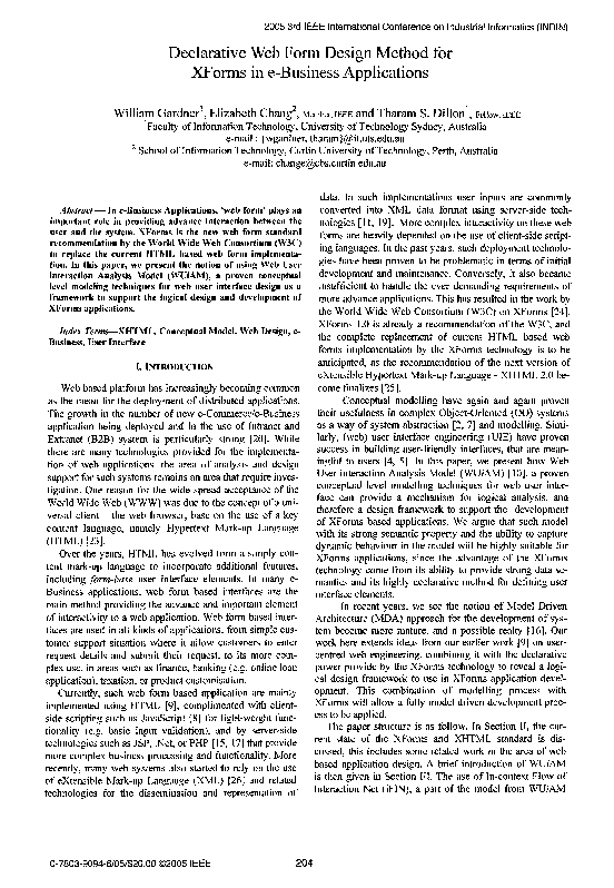 (PDF) Declarative web form design method for XForms in e-business applications
