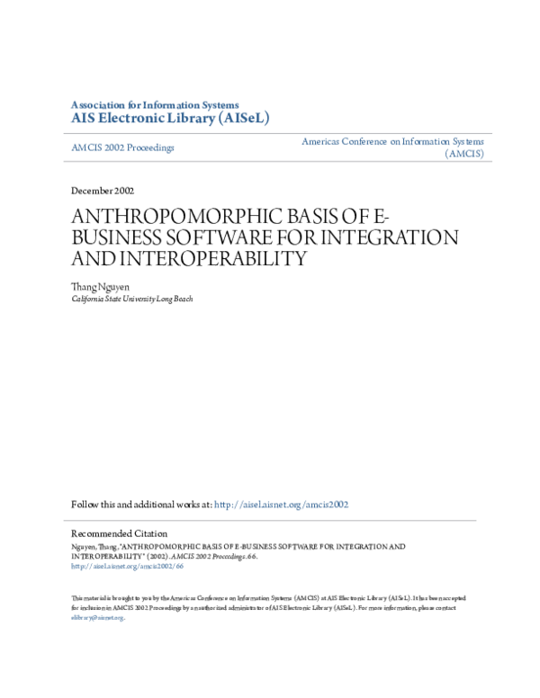 (PDF) Anthropomorphic Basis of E-Business Software for Integration and ...