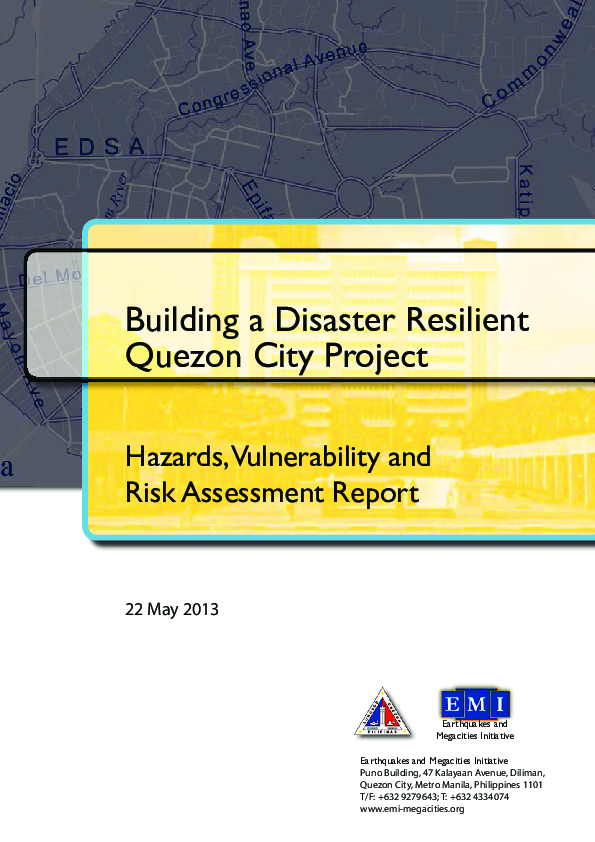 (PDF) Building a Disaster Resilient Quezon City Project: Hazard ...