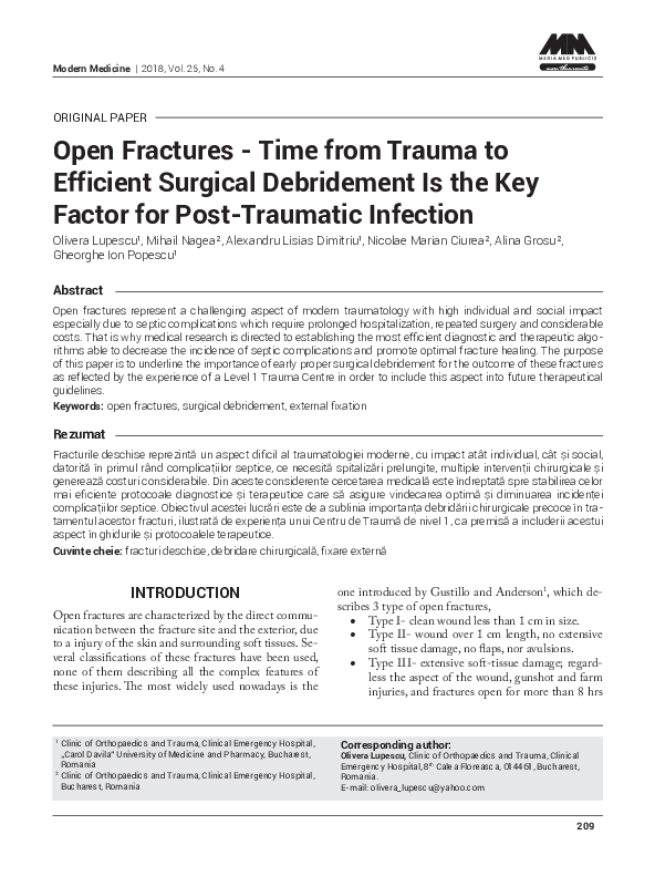 (PDF) Open Fractures - Time from Trauma to Efficient Surgical ...