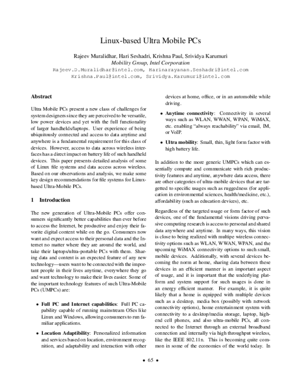 (PDF) Linux-based ultra mobile PCs