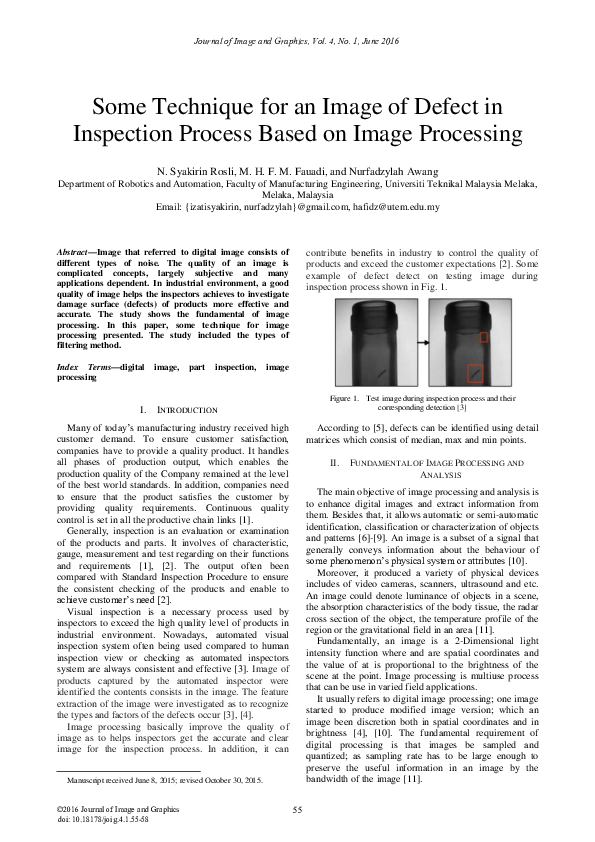 (PDF) Some Technique for an Image of Defect in Inspection Process Based ...