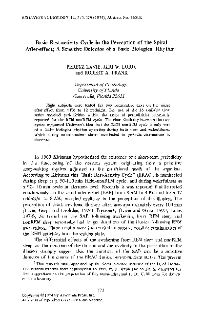 (PDF) Basic rest-activity cycle in the perception of the spiral after ...