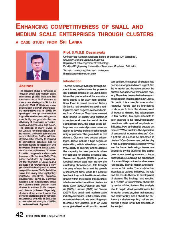 (PDF) Enhancing Competitiveness of Small and Medium Scale Industries ...