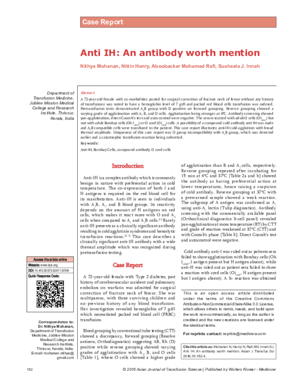 (PDF) Anti IH: An antibody worth mention