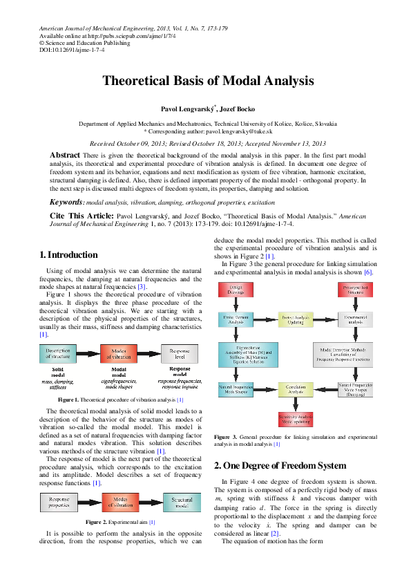 (PDF) Theoretical Basis of Modal Analysis