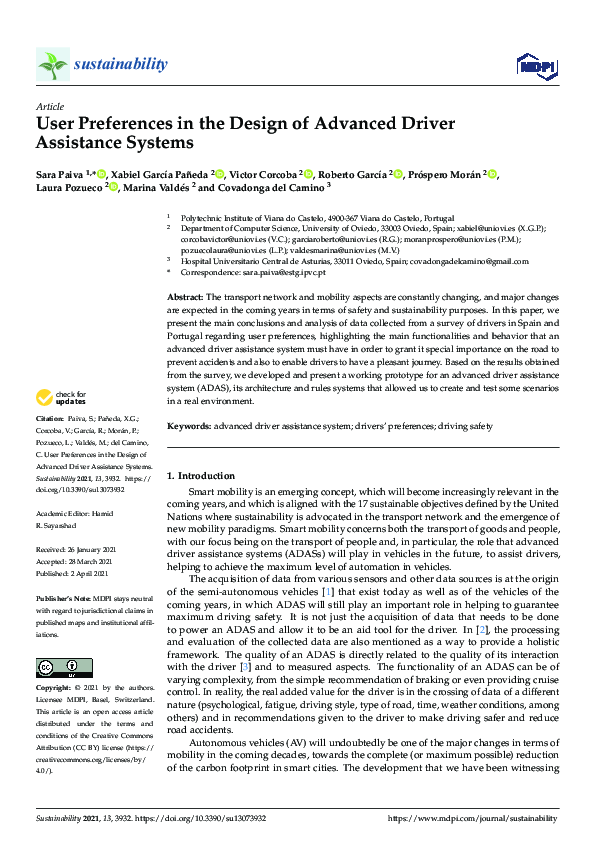 (PDF) User Preferences in the Design of Advanced Driver Assistance Systems