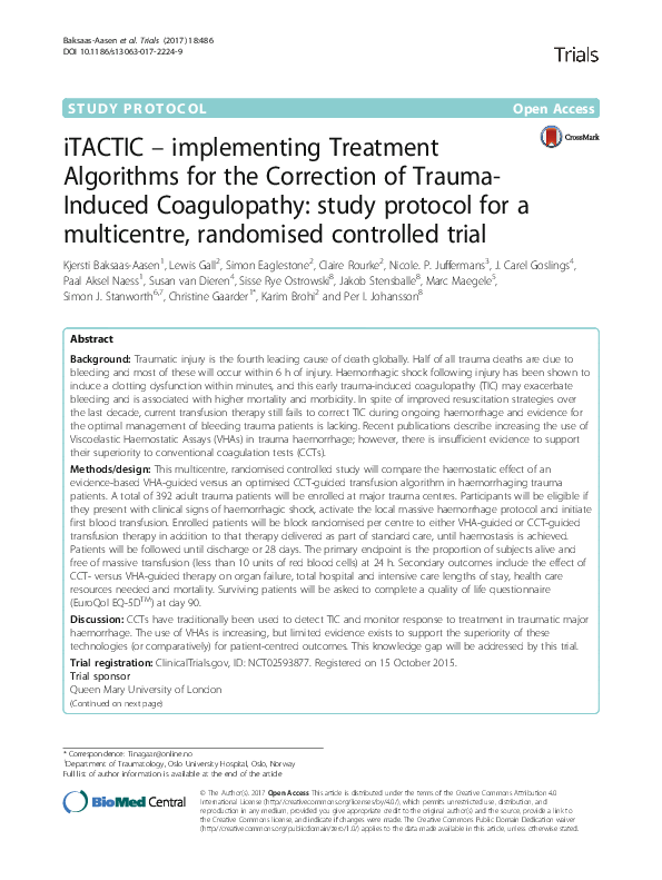 (PDF) iTACTIC - implementing Treatment Algorithms for the Correction of ...