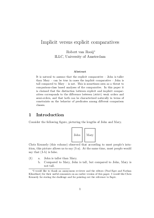 (PDF) Implicit versus Explicit Comparatives